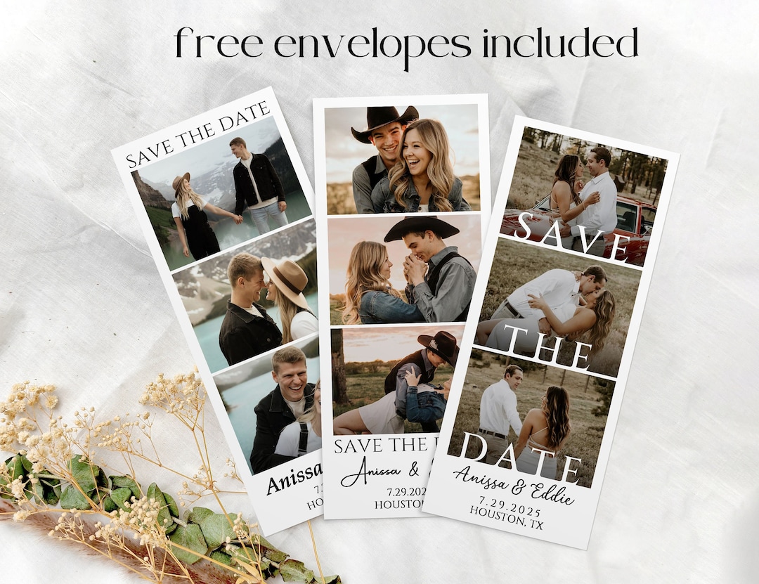 Save the Date Photo Booth Strip/polaroid Photo Magnet/custom Photo ...