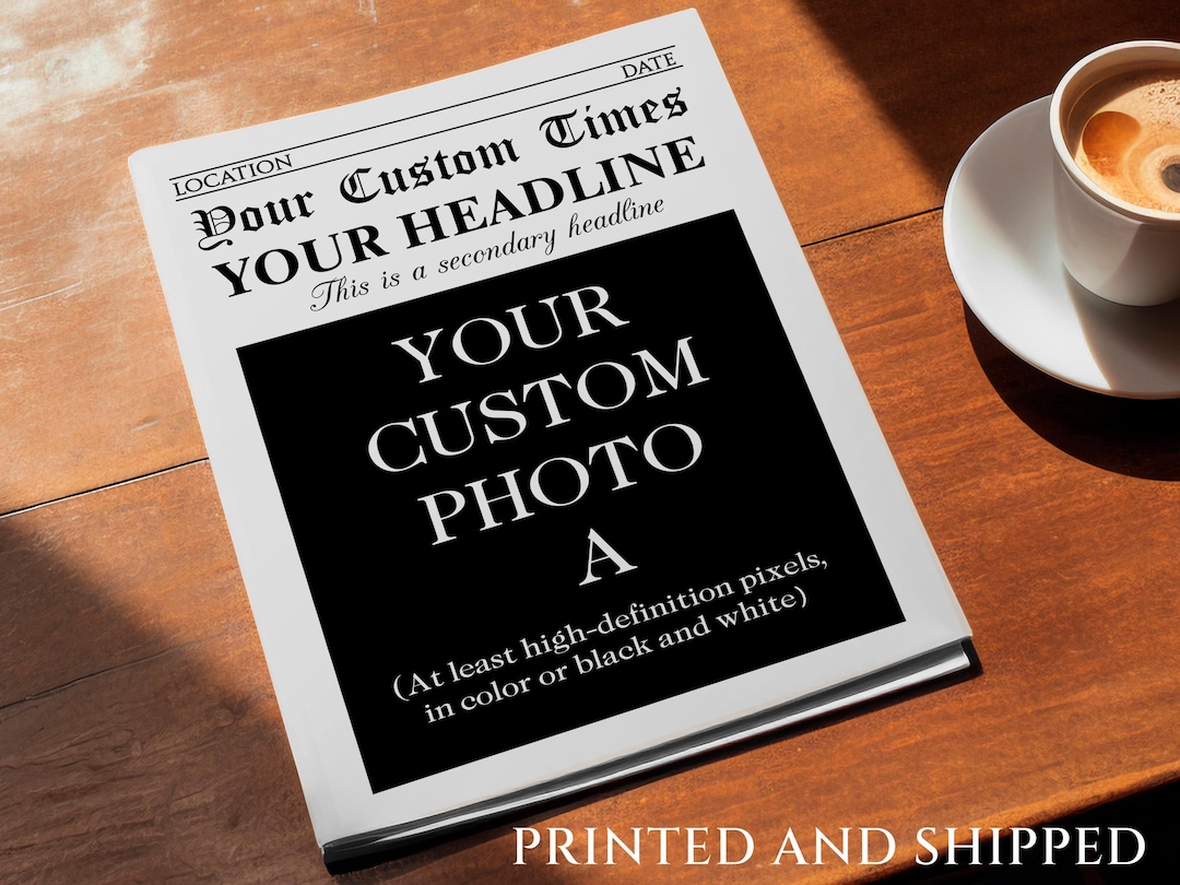 Custom Printed and Shipped Newspaper/custom Newspaper for Wedding ...