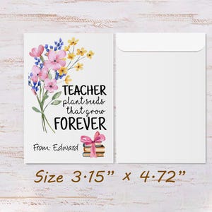 Wildflower Teacher Appreciation Seed Packet/teacher Appreciation Seed ...