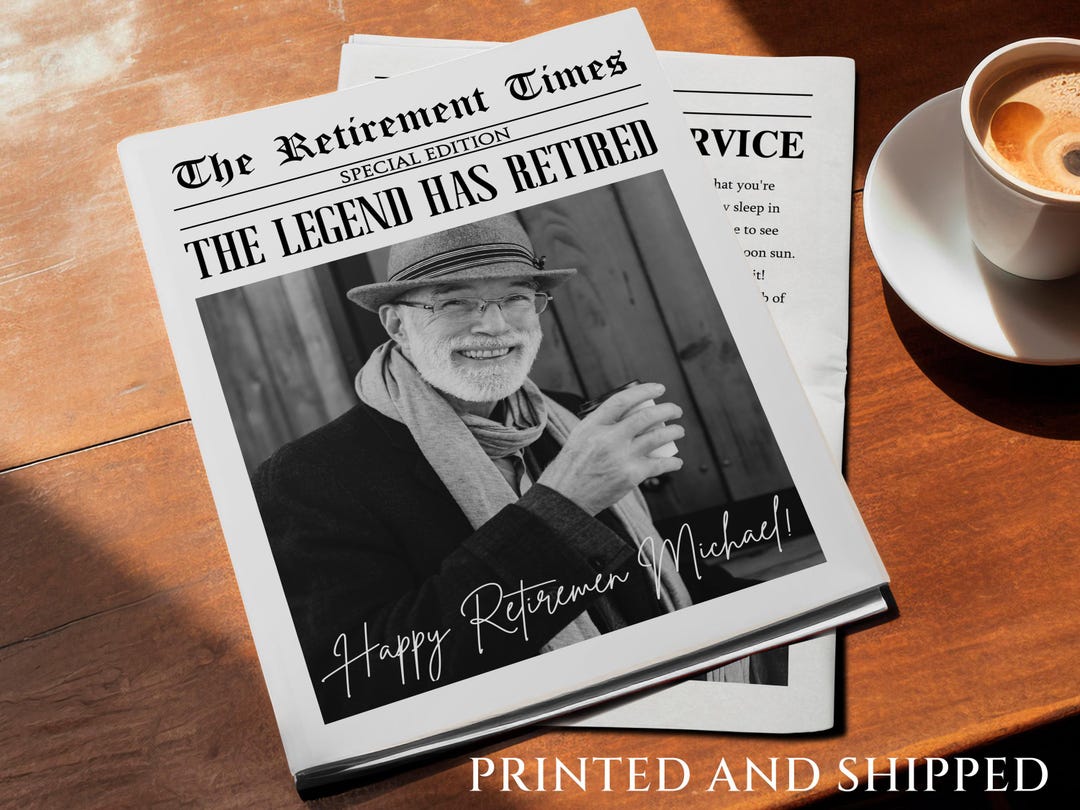 Custom Retirement Newspaper/retirement Party Decoration/work ...