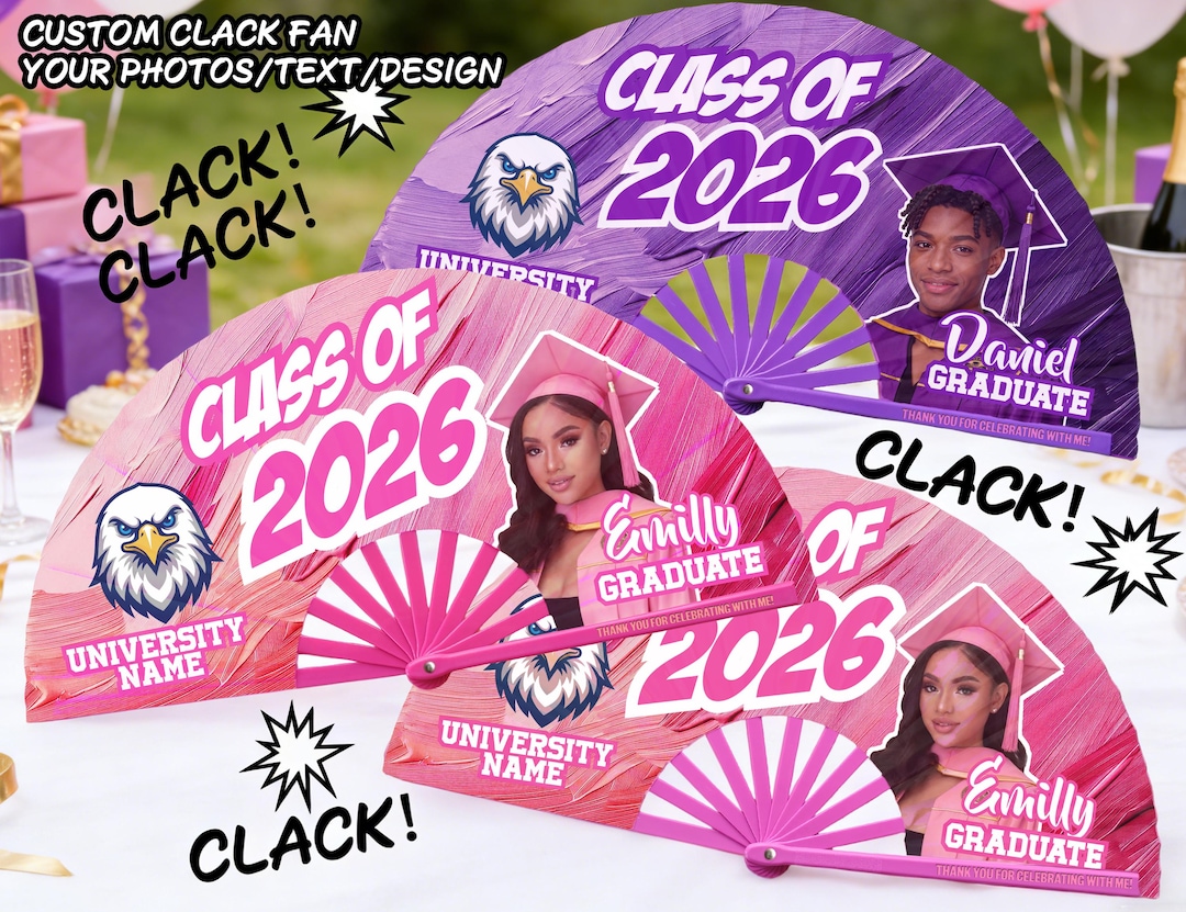 Custom Clack Fan for Graduation, Class of 2026 Graduation Fans ...