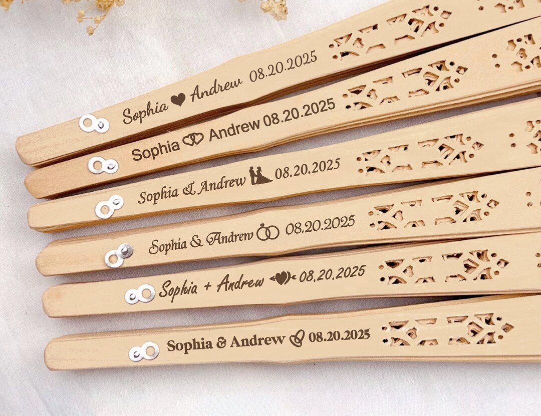 Personalized Engraved Hand Fans/custom Wooden Wedding Fans/laser ...