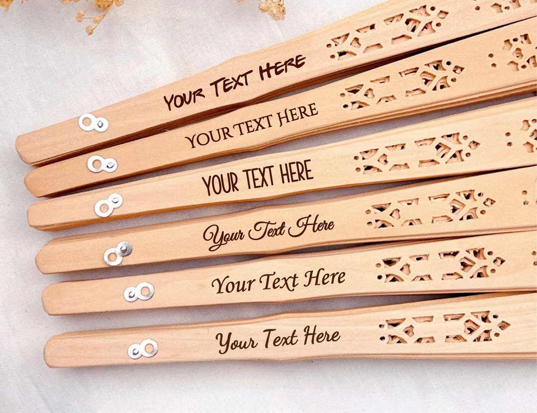 Personalized Wedding Fans, Rustic Fans Wedding Favors, Laser Engraved ...