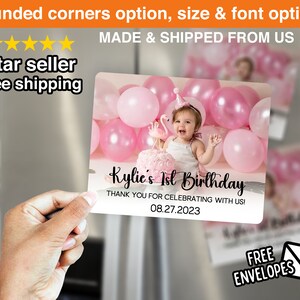 Custom First Birthday Photo Magnets 1st Birthday Party Favor ...