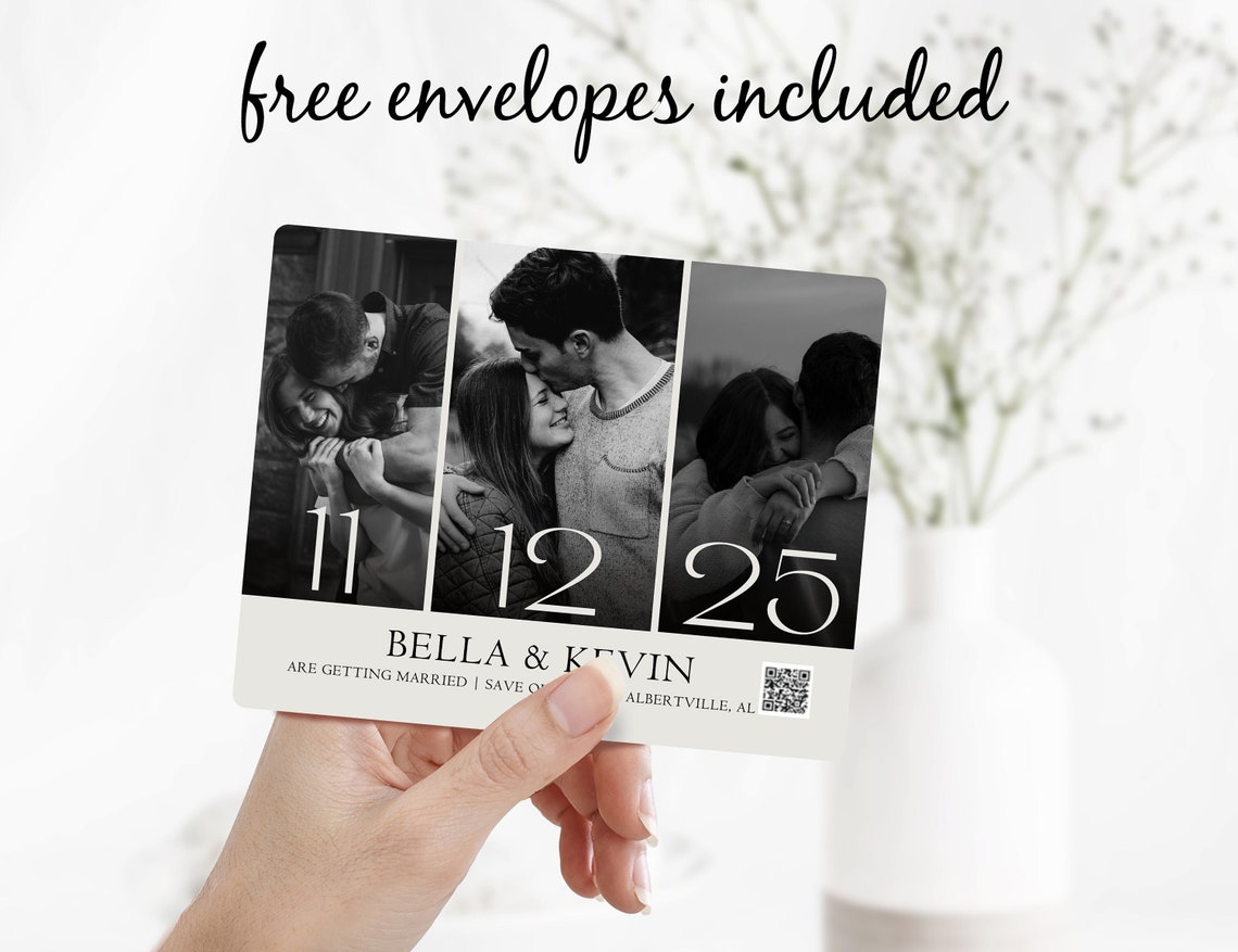 QR Code Save the Dates Magnet Photos Custom Save the Date Magnet ...
