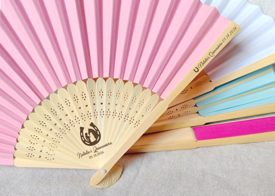 Personalized Birthday Hand Fans Western Quinceañera Party Favors Sweet ...