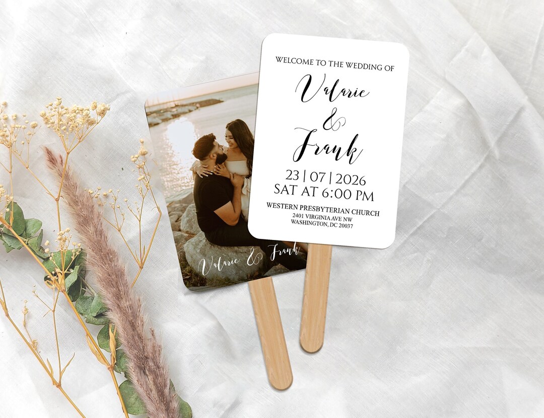 Personalized Wedding Hand Fans Double-sided Printed Photo Wedding ...