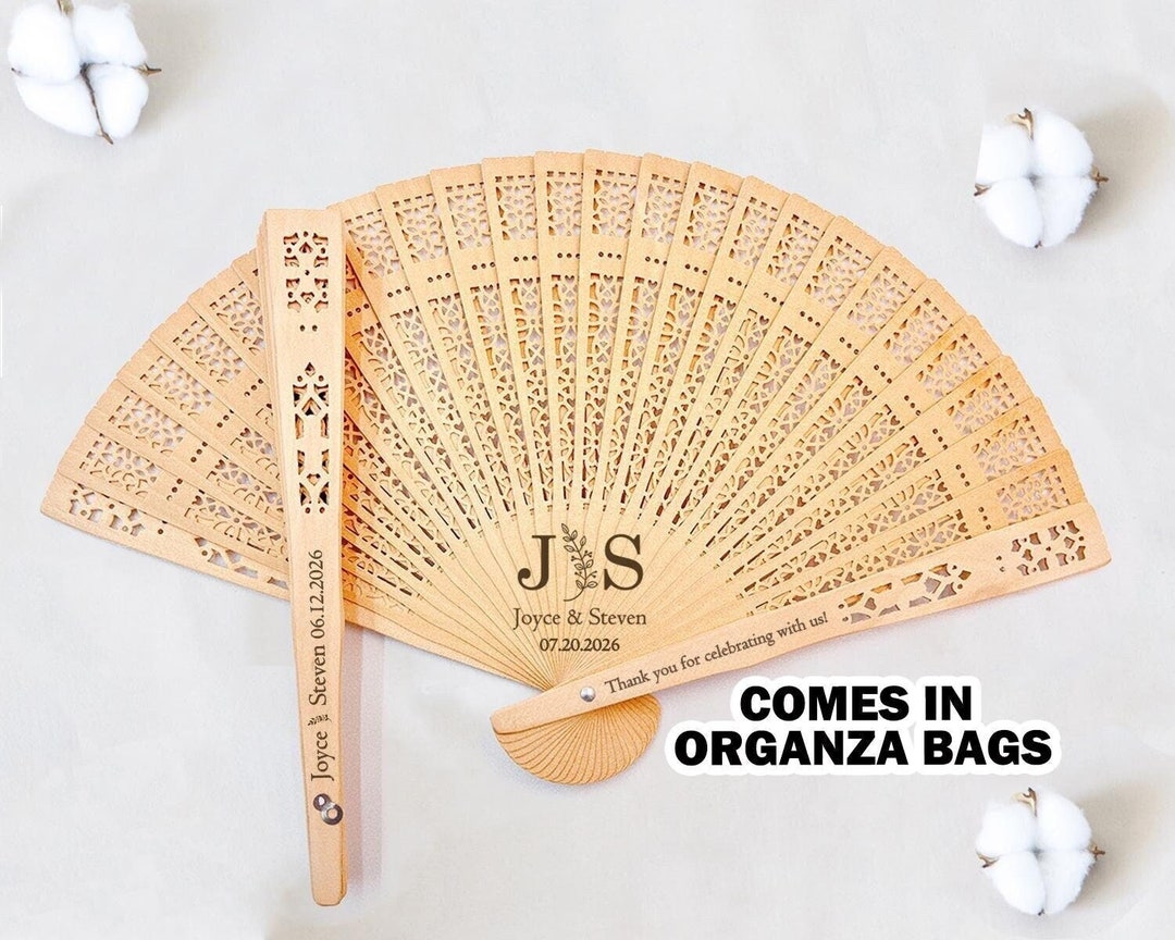 Wedding Hand Fans Personalized Wedding Favors for Guests in Bulk Custom ...