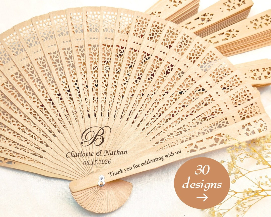 Personalized Wedding Fan/custom Monogram Wedding Favors/personalized ...