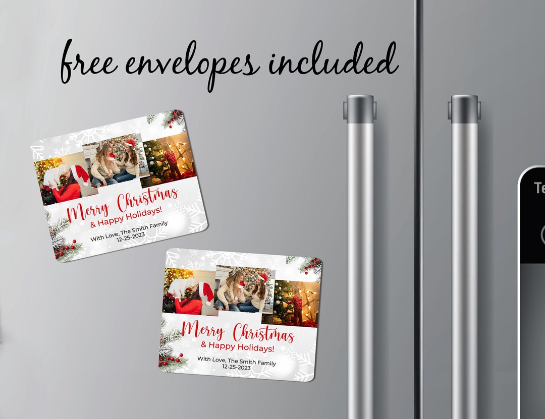 Unique Christmas Gift/multiple Photo Christmas Refrigerator Magnet ...