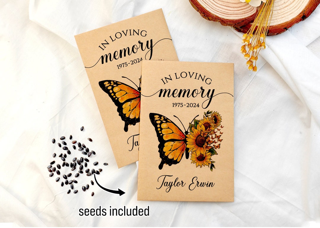 Custom Memorial Seed Packets/memorial Favors Celebration of Life ...