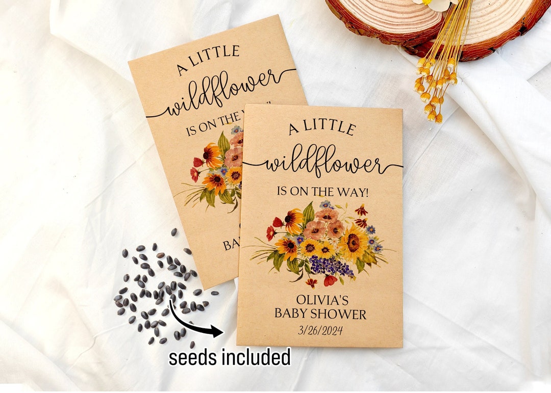 Baby in Bloom Favors Baby Shower Seed Packets Personalized Wildflower ...