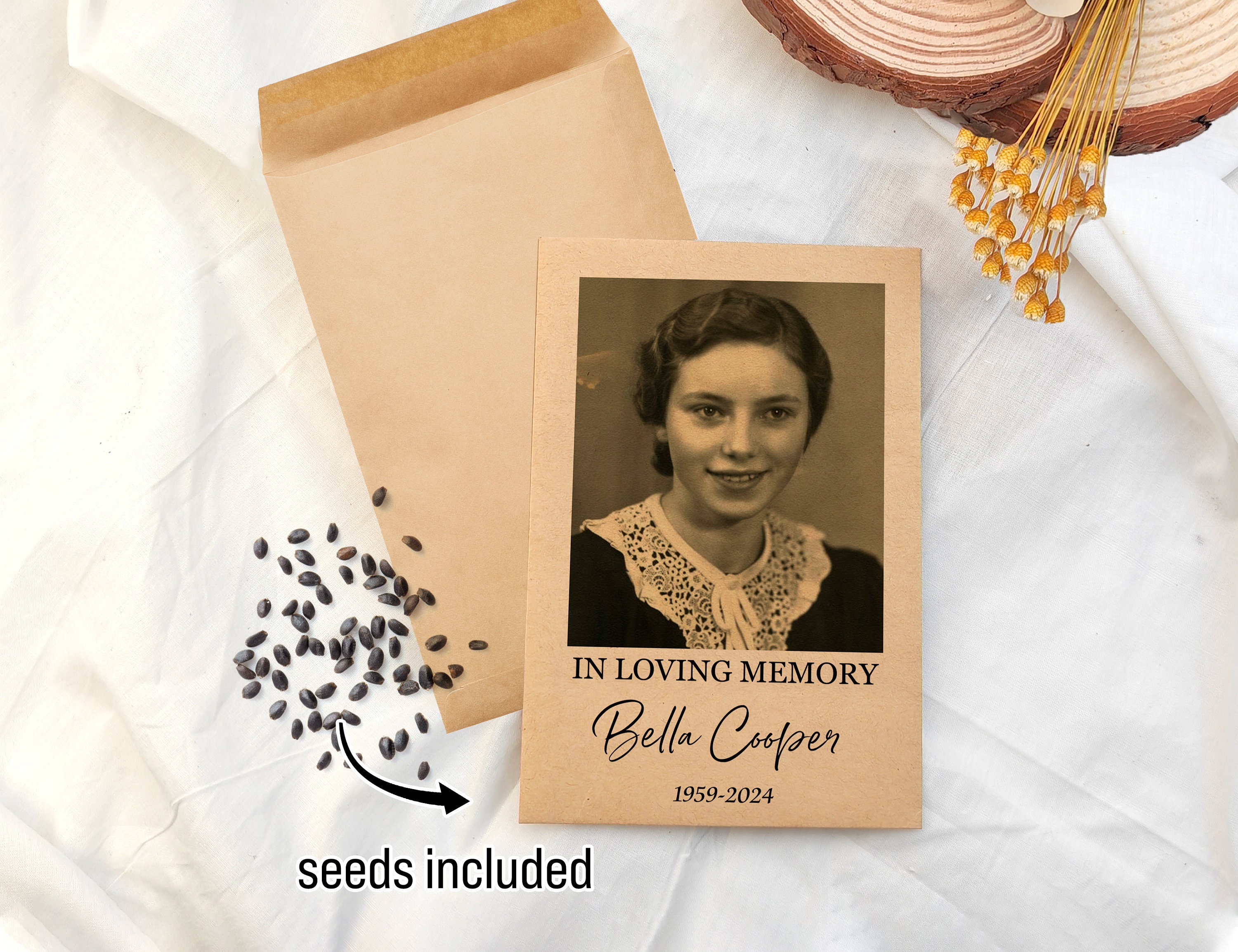 Memorial Seed Packets/photo Funeral Favors/celebration of Life Favors ...