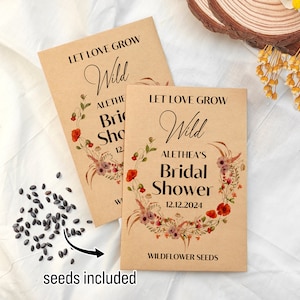 Wildflowers Bridal Shower Seed Packet Favors/personalized Bridal Shower ...