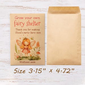 Fairy Birthday Party Seed Packet Favors/kids Party Gift Idea/whimsical ...