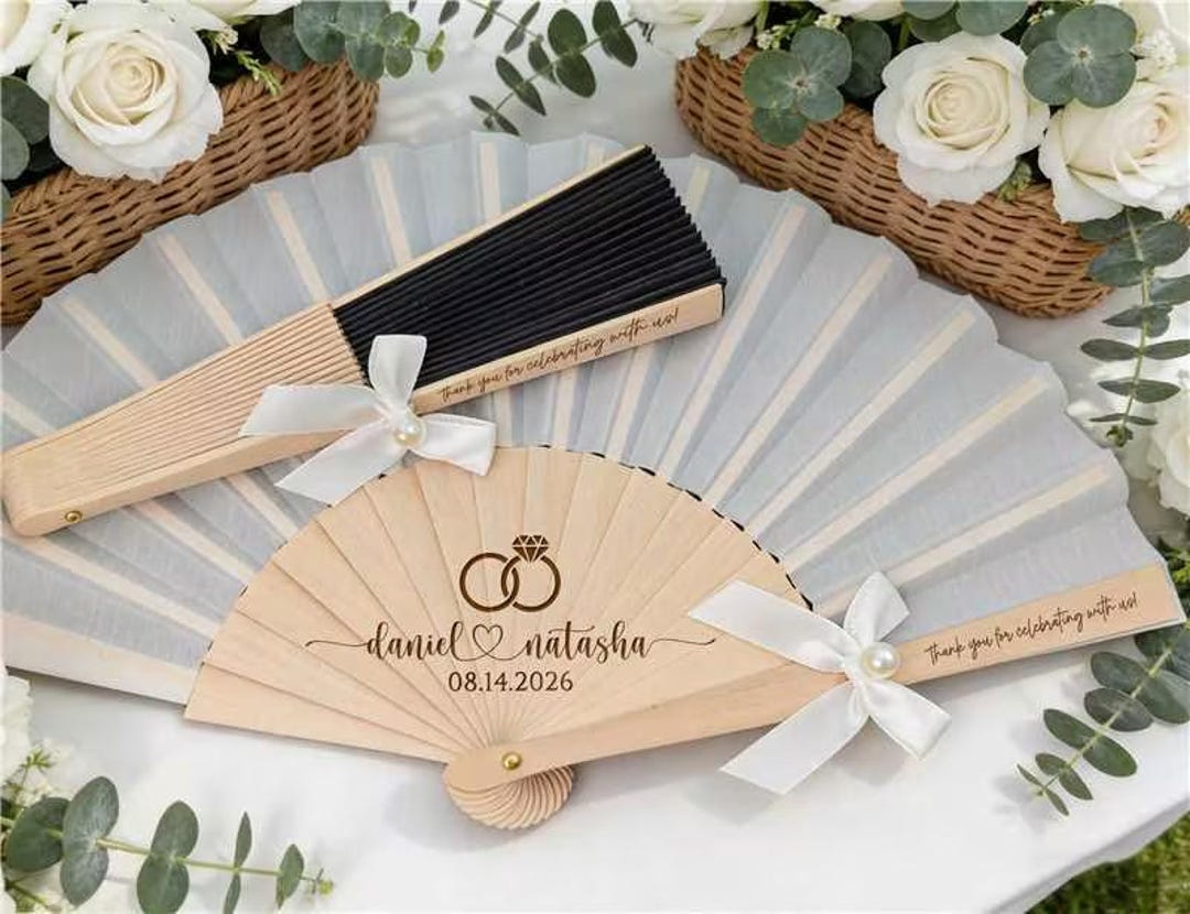 Personalized Wedding Hand Fans/custom Engraved Folding Fans for Guests ...