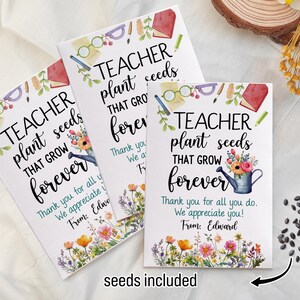 Teacher Appreciation Seed Packets/inspirational Favors for Teachers ...