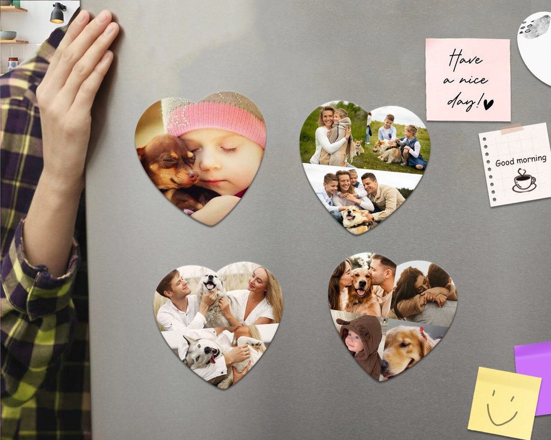 Custom Magnet/heart Photo Magnets/personalized Picture Magnets/fridge ...