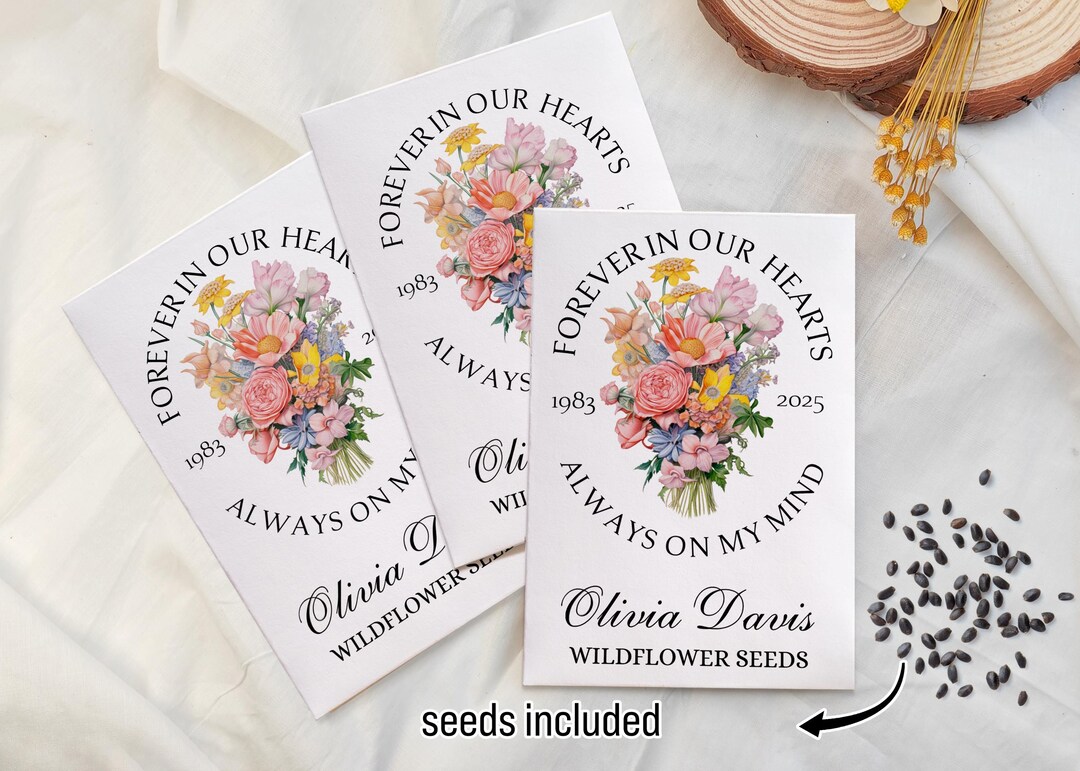 In Loving Memory Wildflower Seed Packet/celebration of Life Favors ...