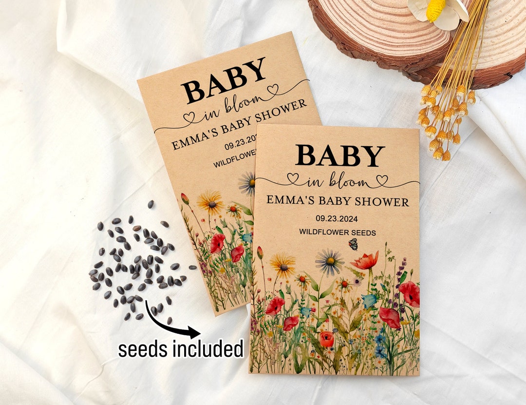 Personalized Seed Packets Baby Shower Favors for Guests in Bulk Baby in ...