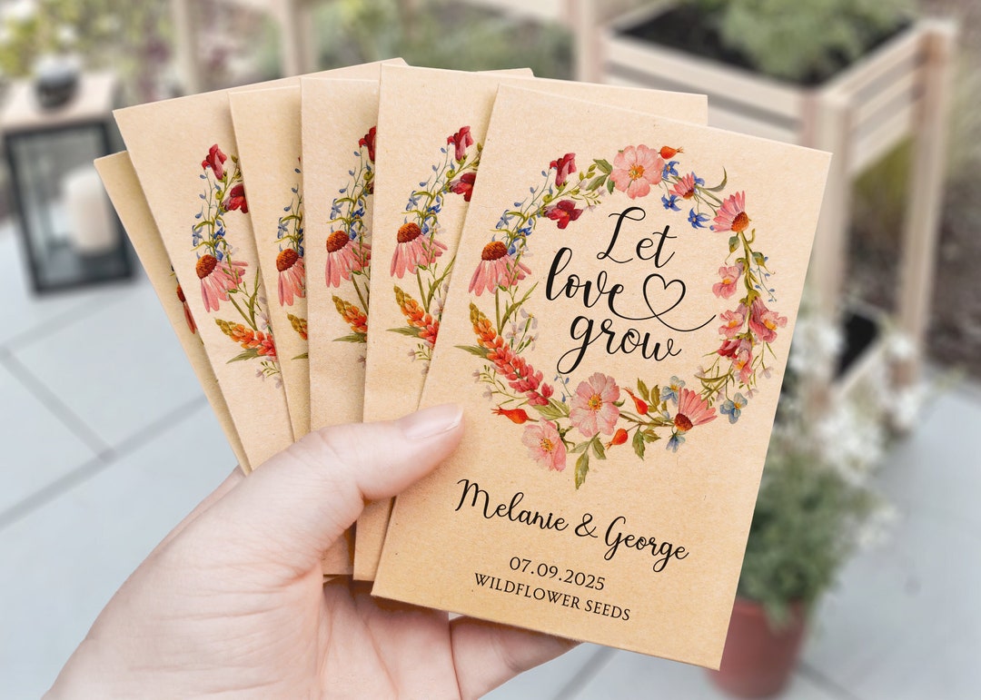 Let Love Grow Seed Packets Wedding Favors for Guests in Bulk ...