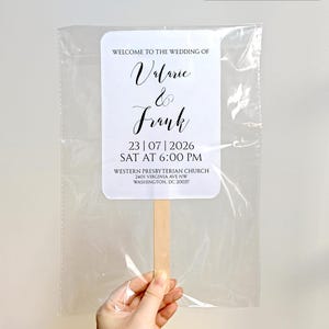 Set of 20 Wedding Hand Fans Double-sided Printed Photo Wedding Program ...