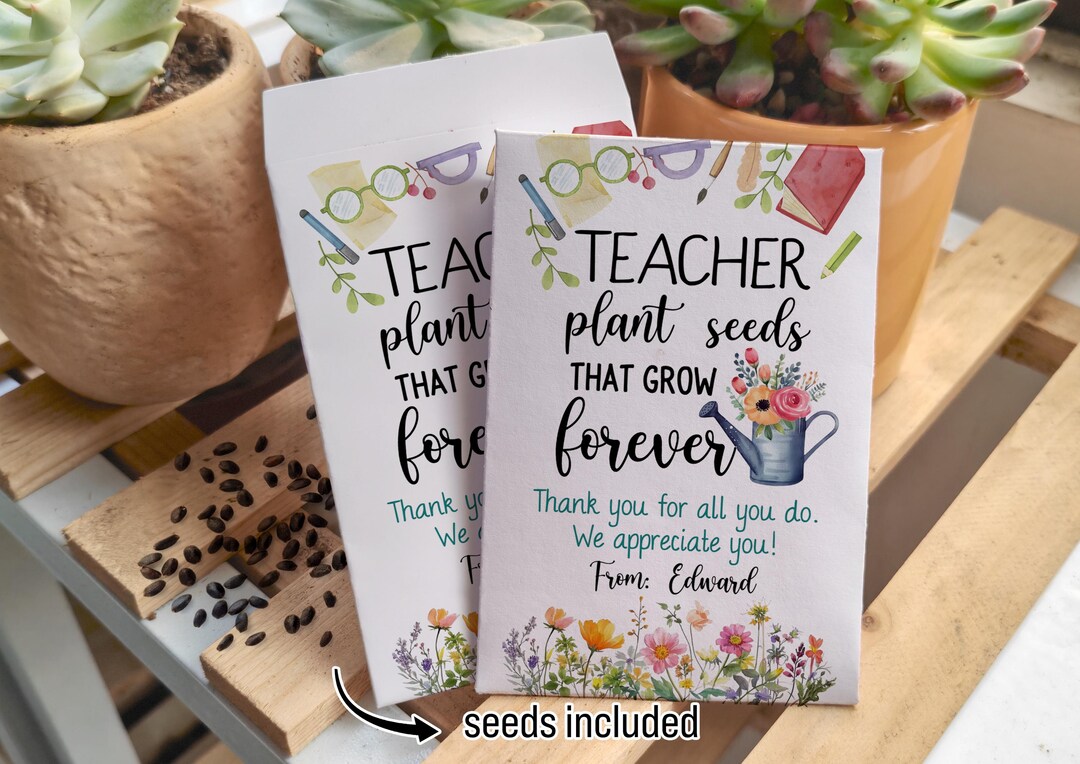Teacher Appreciation Seed Packets/inspirational Favors for Teachers ...