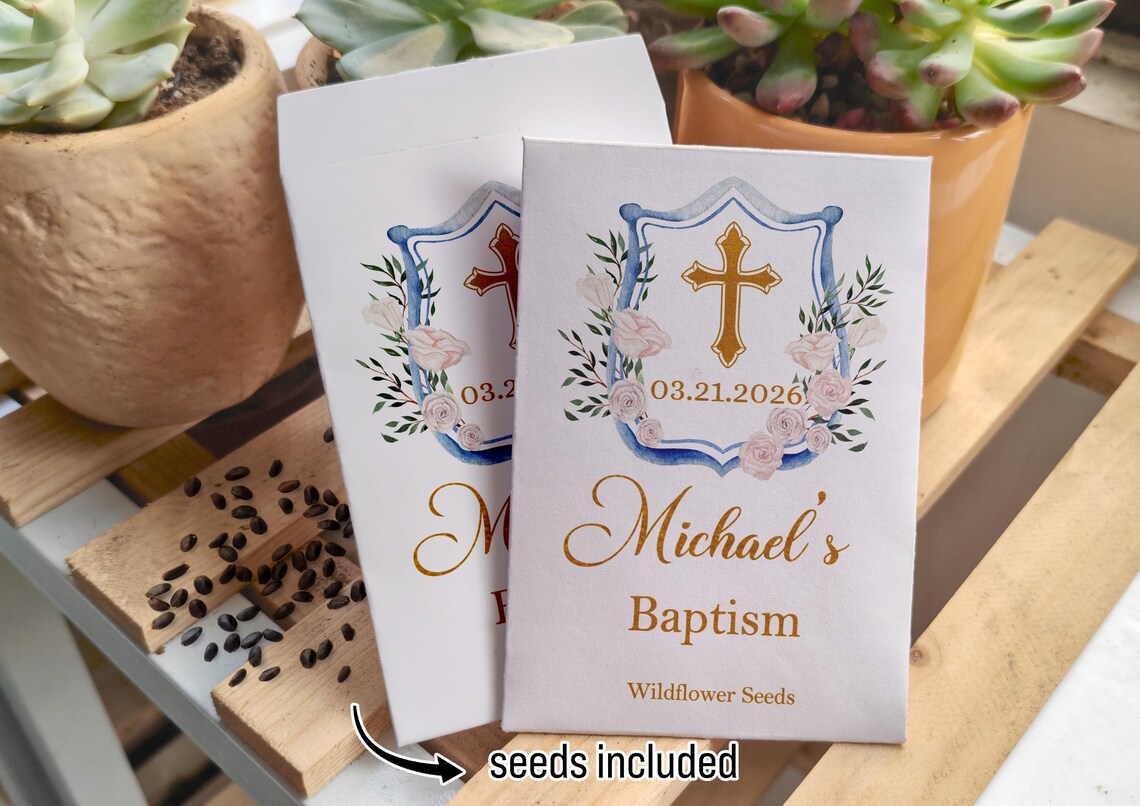Custom Baptism Seed Packets/first Communion Favors/custom Christening ...