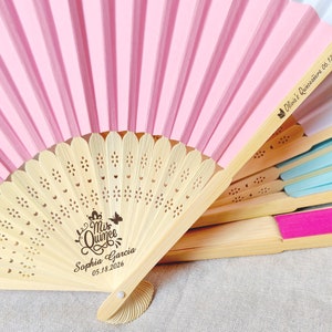 Mis Quince Años Hand Fans With Butterfly/quinceñera Party Fans/thank ...