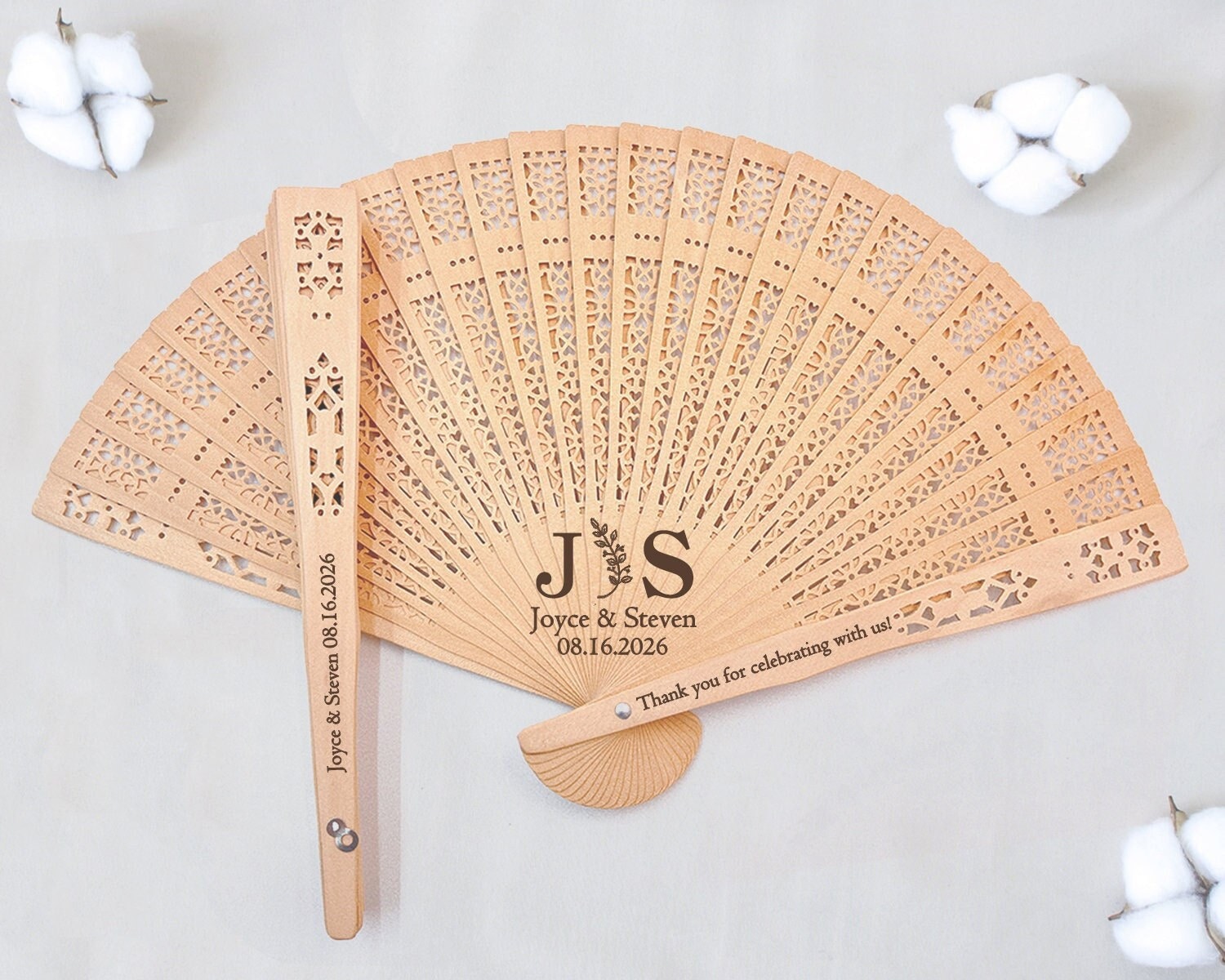 Rustic Wedding Favor Ceremony Fan Personalized Hand Fans Wedding Fan ...