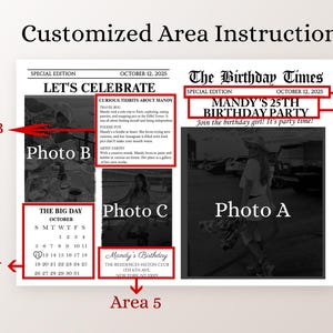 Birthday Newspaper Invitation/editable Birthday Newspaper/large Printed ...