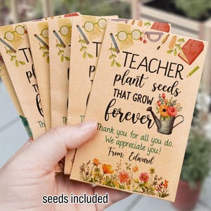 Teacher Appreciation Seed Packets/inspirational Favors for Teachers ...