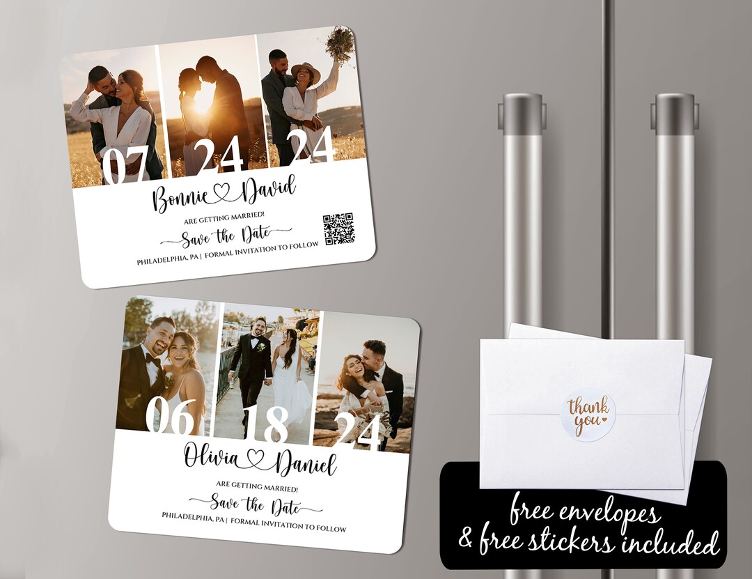 Save the Date Magnets Photo Collage Personalized Fridge Magnets for ...