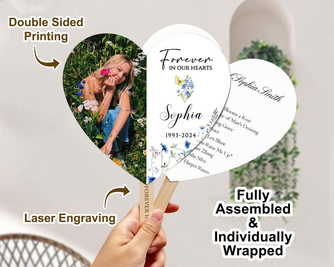 Custom Memorial Fan/fully-assembled Paddle Fan/personalized Funeral ...