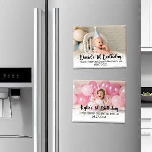 Custom First Birthday Photo Magnets 1st Birthday Party Favor - Etsy