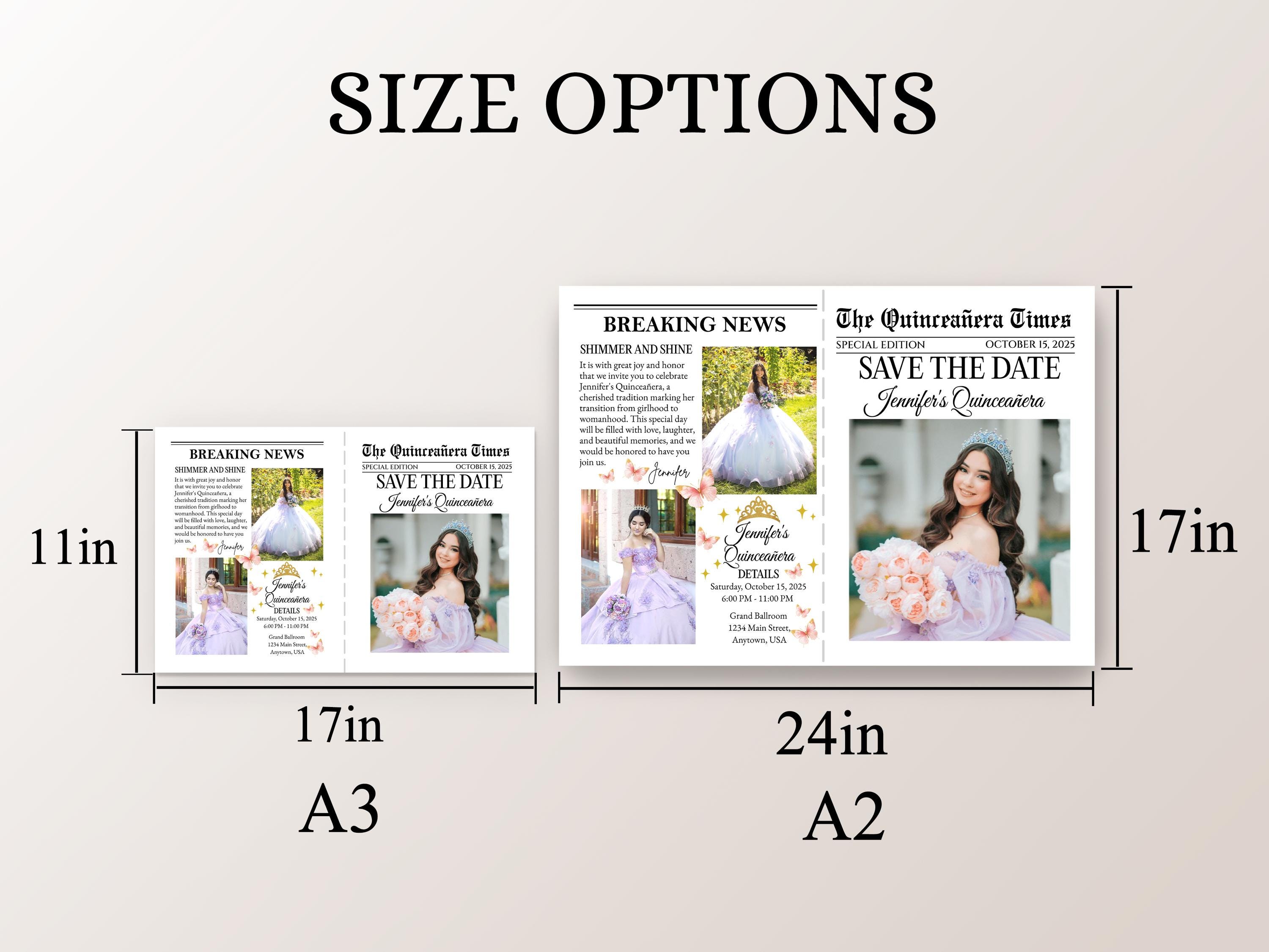 Quinceañera Birthday Newspaper/editable Birthday Newspaper/large ...