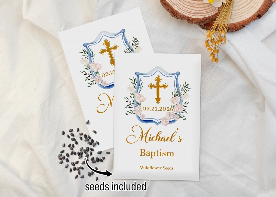 Custom Baptism Seed Packets/first Communion Favors/custom Christening ...