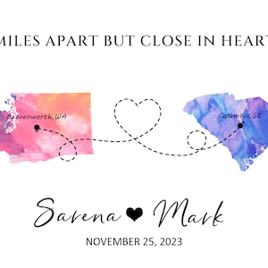 Personalized Long Distance Map DIGITAL Download/long Distance ...