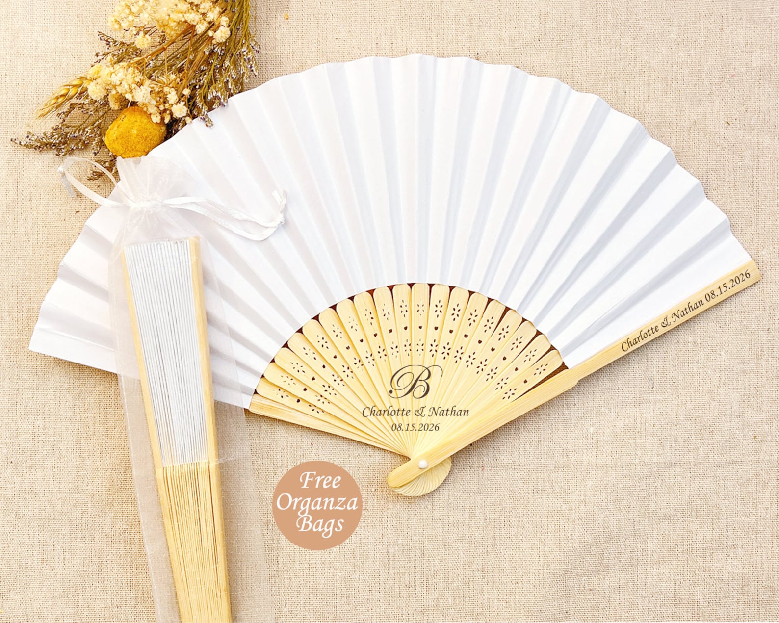 Personalized Hand Fans for Summer Wedding Favors for Guests in Bulk ...