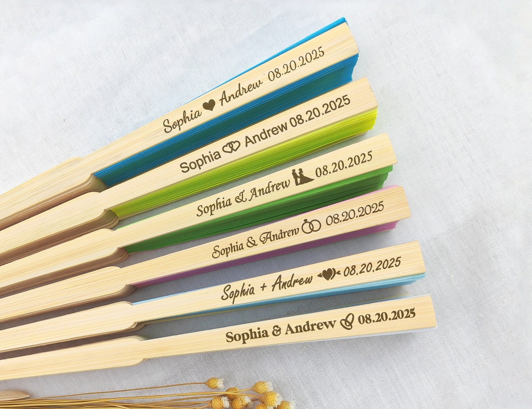 Personalized Paper Fans Wedding Party Favors Gifts Guests Custom ...