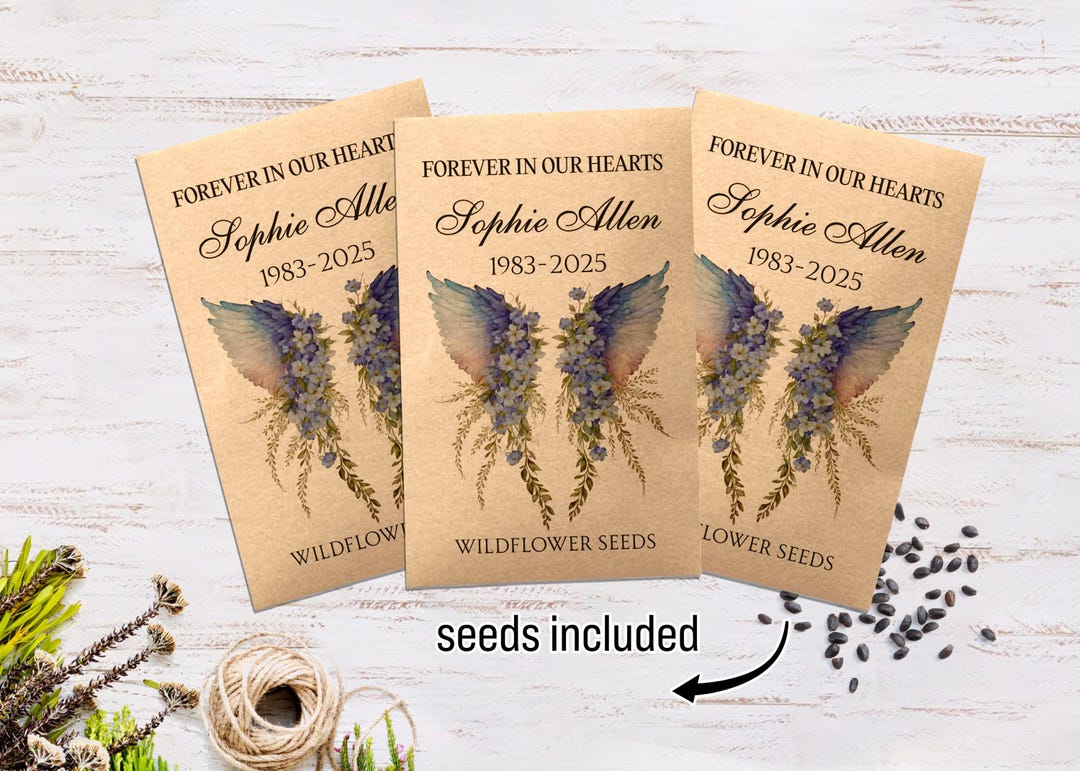 Custom Wildflower Seed Favors for Funeral/in Loving Memory Wildflower ...