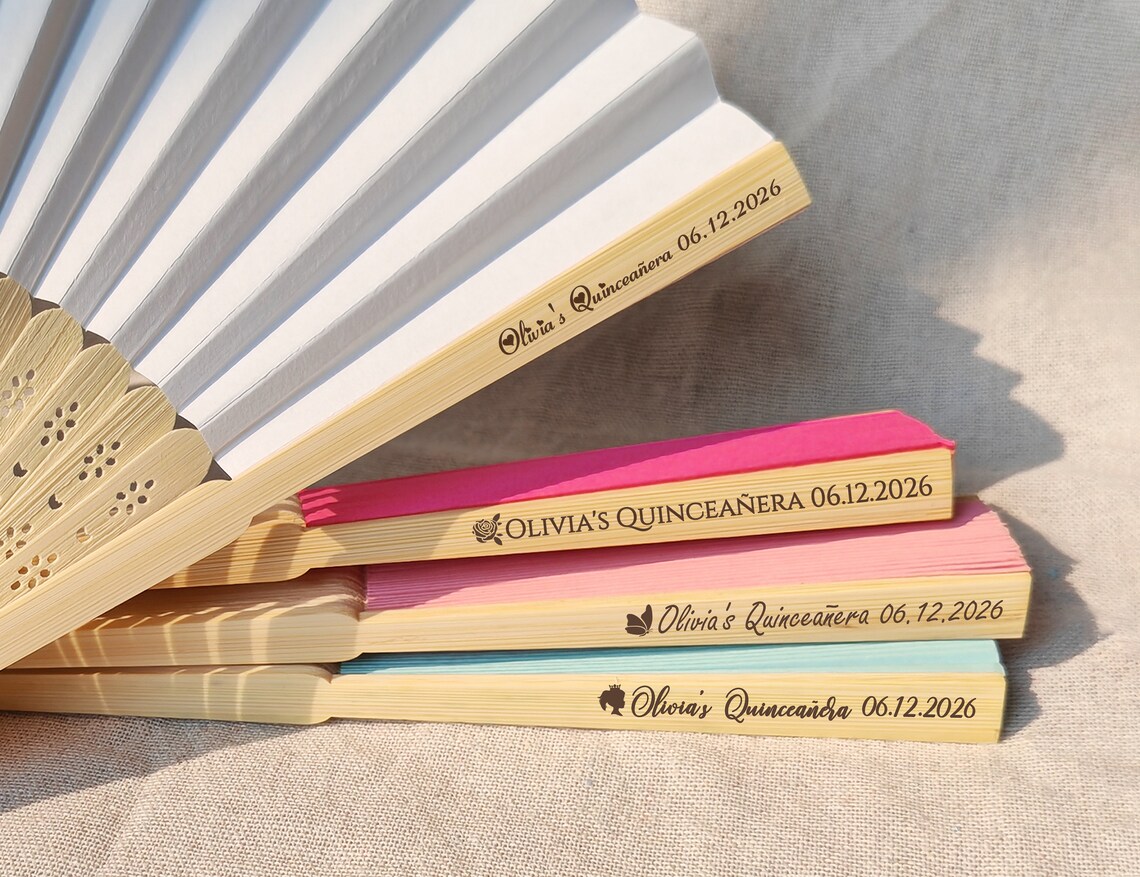 Personalized Birthday Hand Fans Western Quinceañera Party Favors Sweet ...