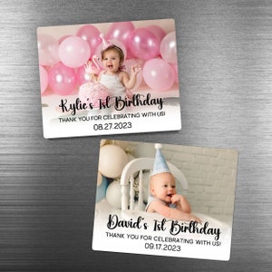 Custom First Birthday Photo Magnets 1st Birthday Party Favor ...