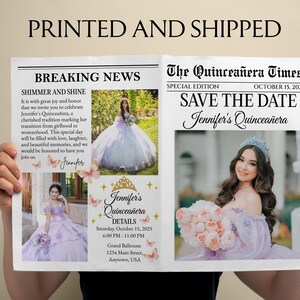 Quinceañera Birthday Newspaper/editable Birthday Newspaper/large ...