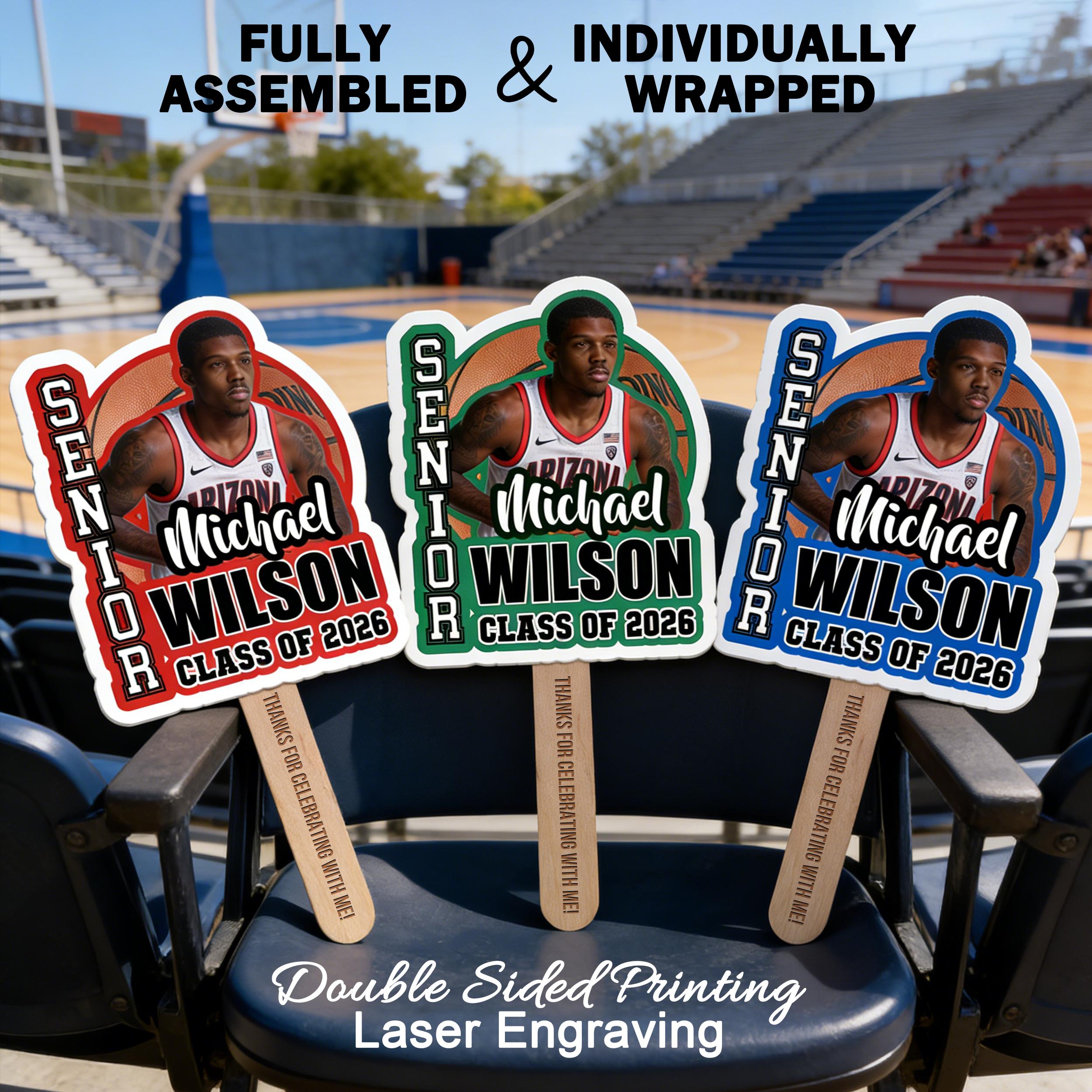 Custom Graduation Fan With Face, Personalized Sports Team Fans, Senior ...