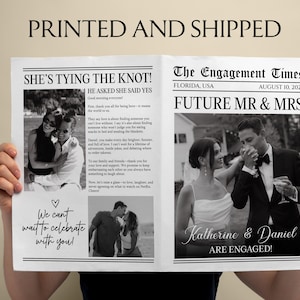 Newspaper Engagement Announcement/editable Future Mr & Mrs Newspaper ...