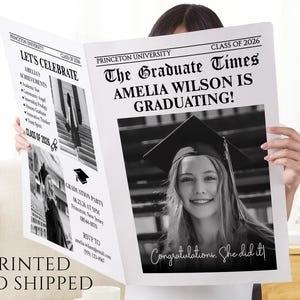 Printed Shipped Graduation Newspaper/newspaper Graduation Announcement ...