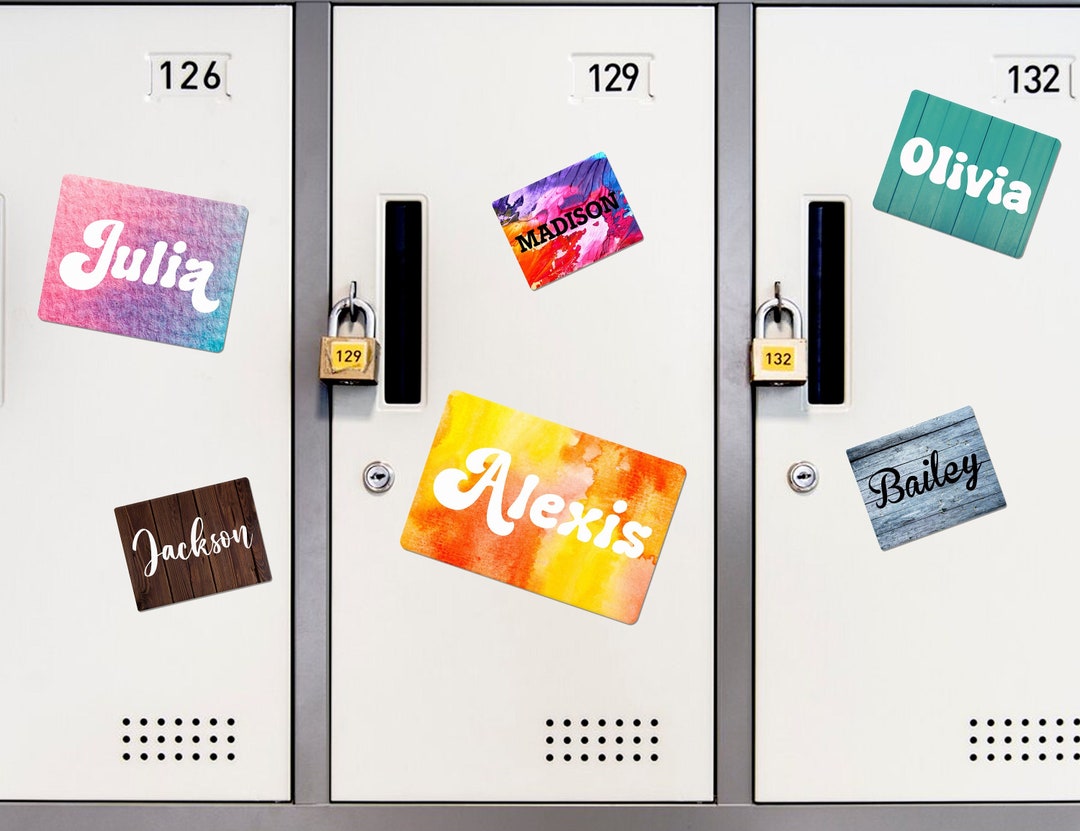 Custom Locker Magnets/name Magnet/various Backgrounds/locker Name ...