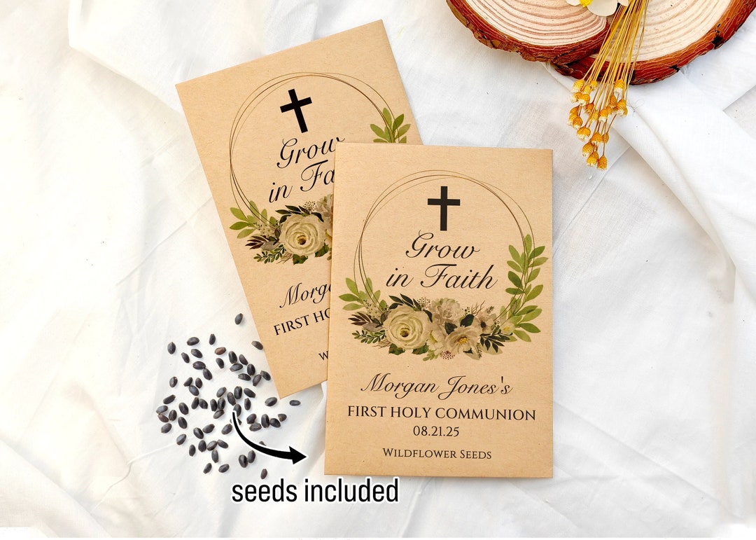 Seed Packets Faith Plants the Seed/baptism Favors With Cross ...
