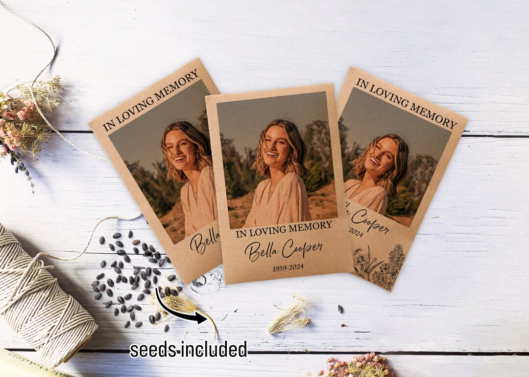 Memorial Seed Packets/photo Funeral Favors/celebration of Life Favors ...